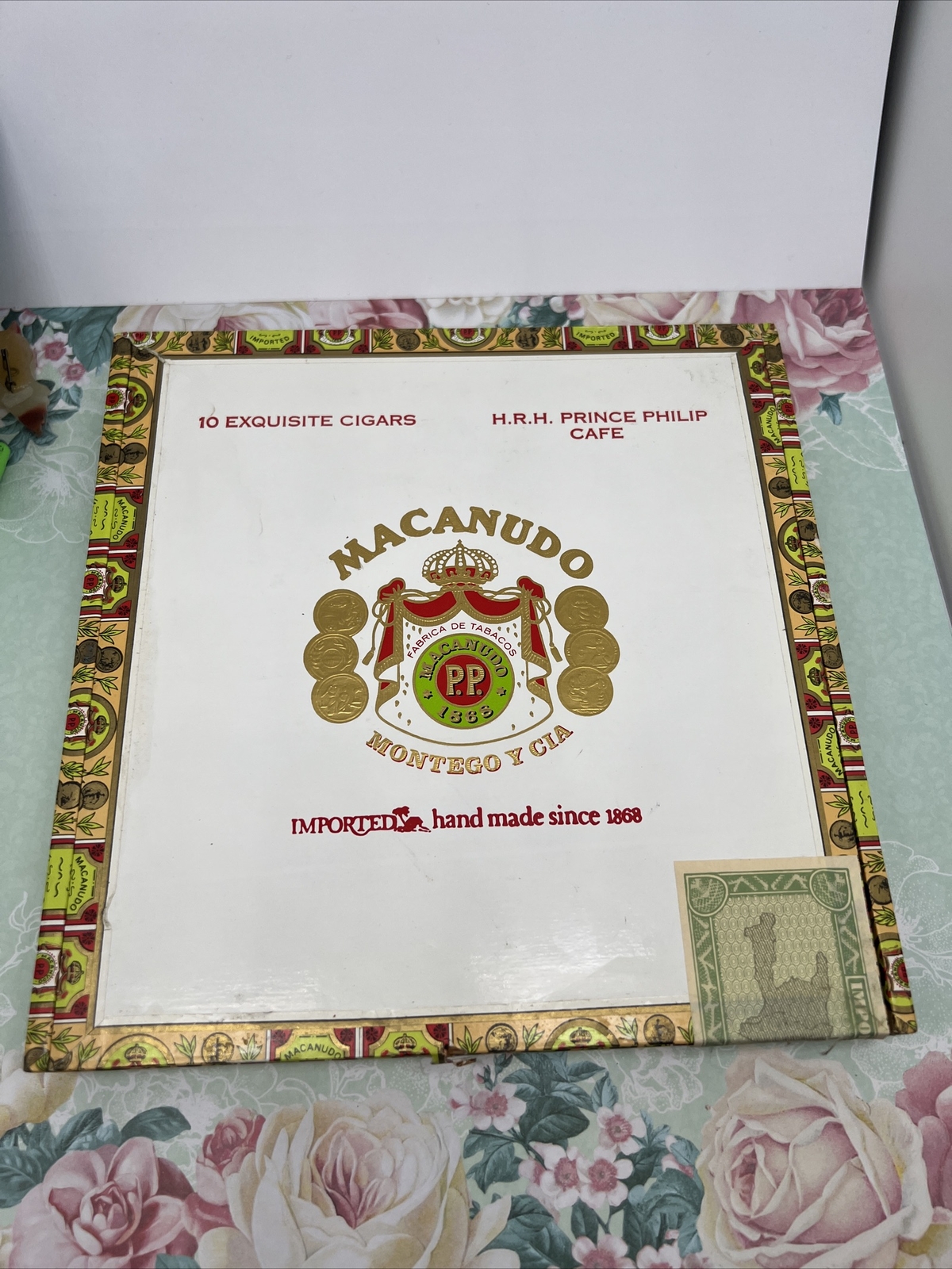Macanudo Montego y Cia HRH Pince Philip Cafe Wooden Cigar Box 8"x 8" x1 ...