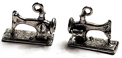 2 Pcs. Sewing Machine Charms Pendants Cast Fine Pewter | eBay