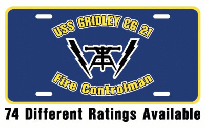 USS GRIDLEY CG 21 DLG 21 Rating License Plate U S Navy USN Military PO4 ...