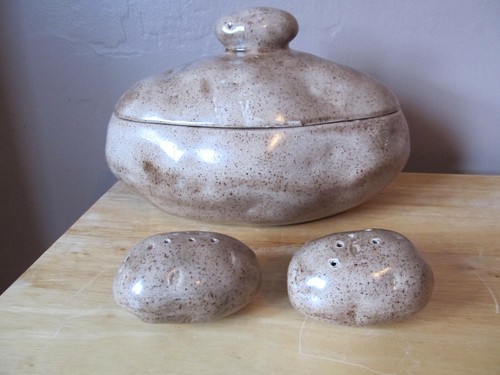 ATLANTIC MOLD Potato Shaped Mashed Potato Serving Bowl w/Matching S/P ...