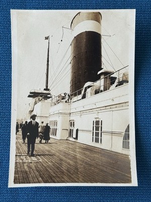 Deck on SS Leviathan Luxury Ocean Liner New York 1920's ANTIQUE Photo ...
