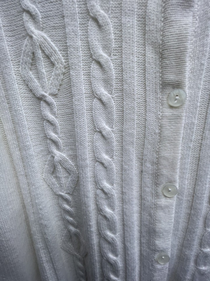 Ladies White EWM Cardigan Size 12/14 | eBay UK