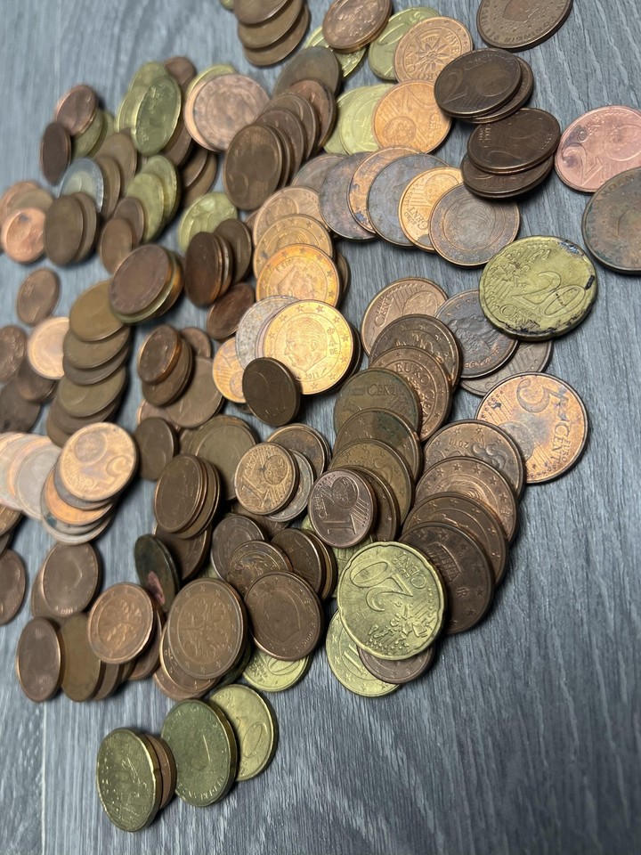 Large Mixed Lot World Coins Mostly Euro Cent Foreign Currency Bulk ...