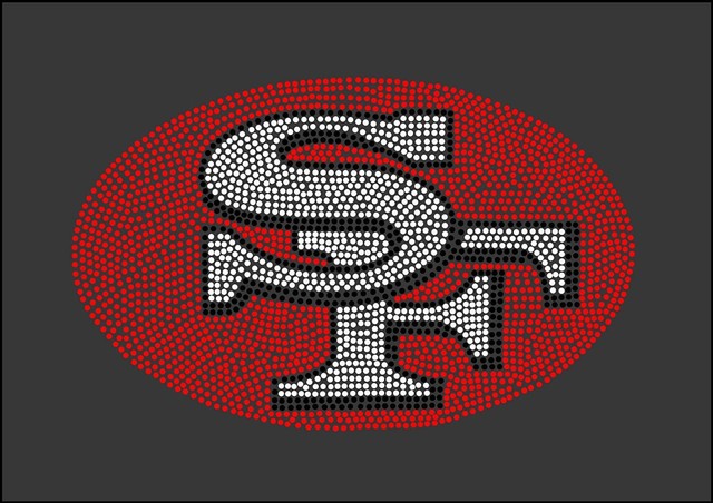 SAN FRANCISCO 49ERS Inspired Fan Art Logo Rhinestone Iron On Transfer ...