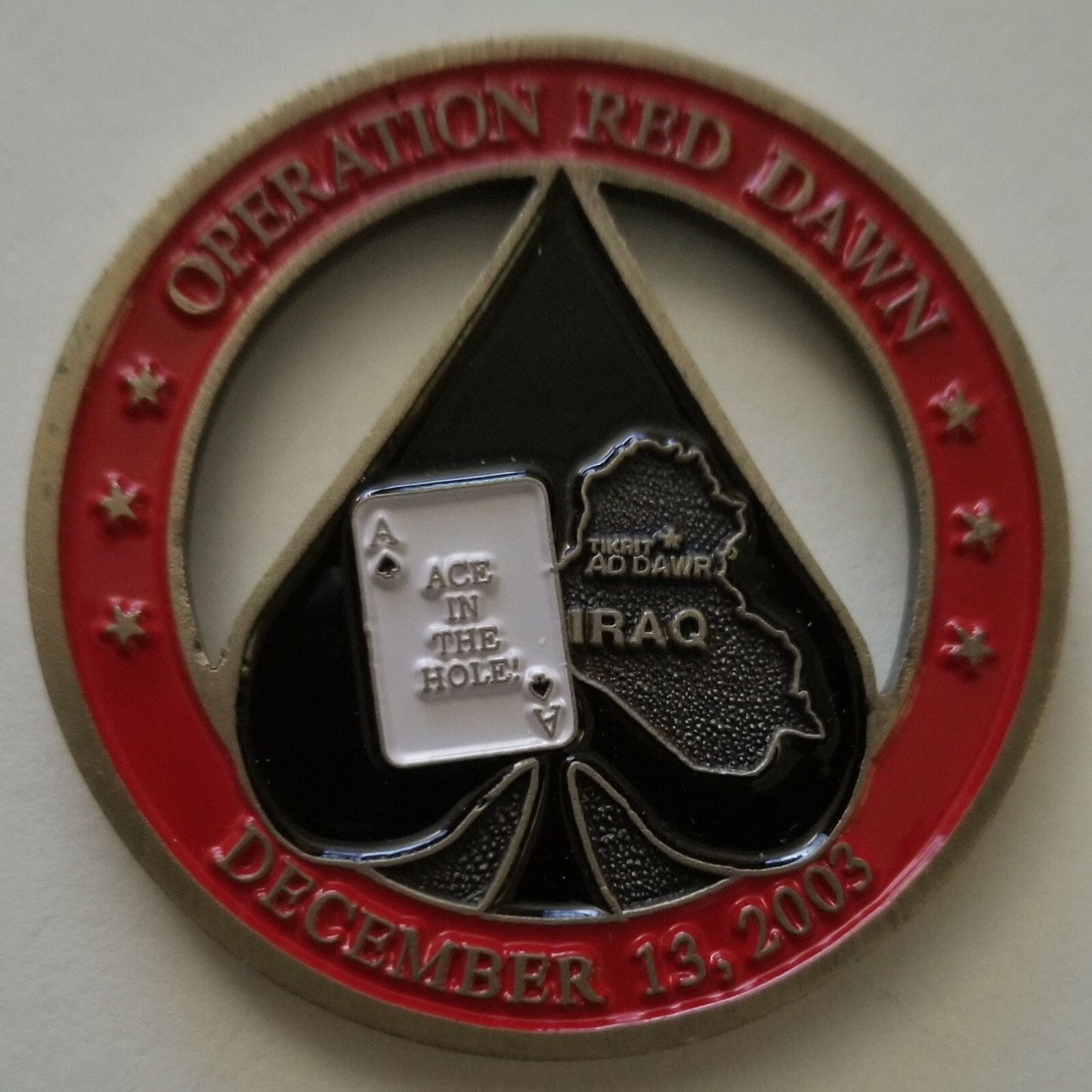 Op Red Dawn Tikrit Ad Dawr Iraq Saddam Hussein OIF Ace of Spades 12 13 ...