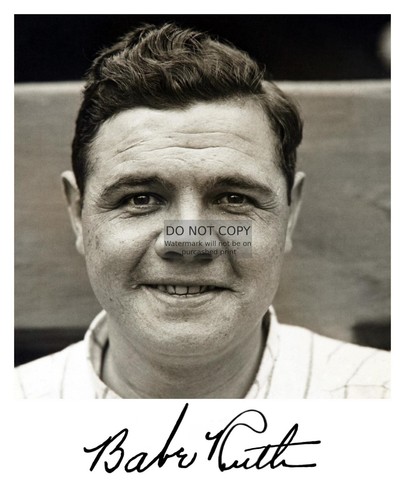 BABE RUTH AUTOGRAPHED PORTRAIT SMILING 8X10 PHOTO | eBay