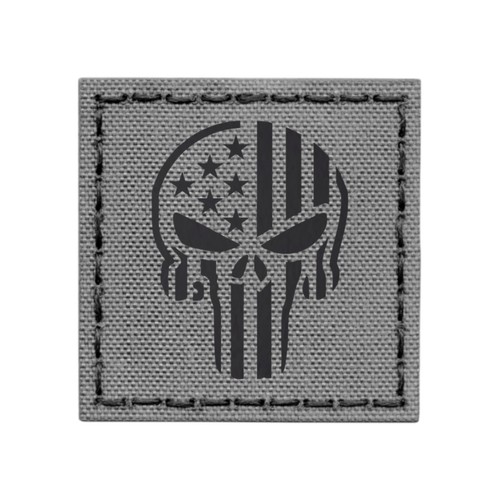 IR USA Flag Skull wolf gray IRR 2x2 morale IFF grey infrared tactical ...