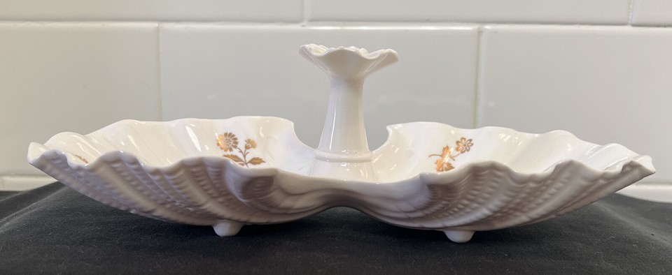 Vintage Spode Beaumont Nautical Sea Shell Shape Relish Candy Dish Gold ...
