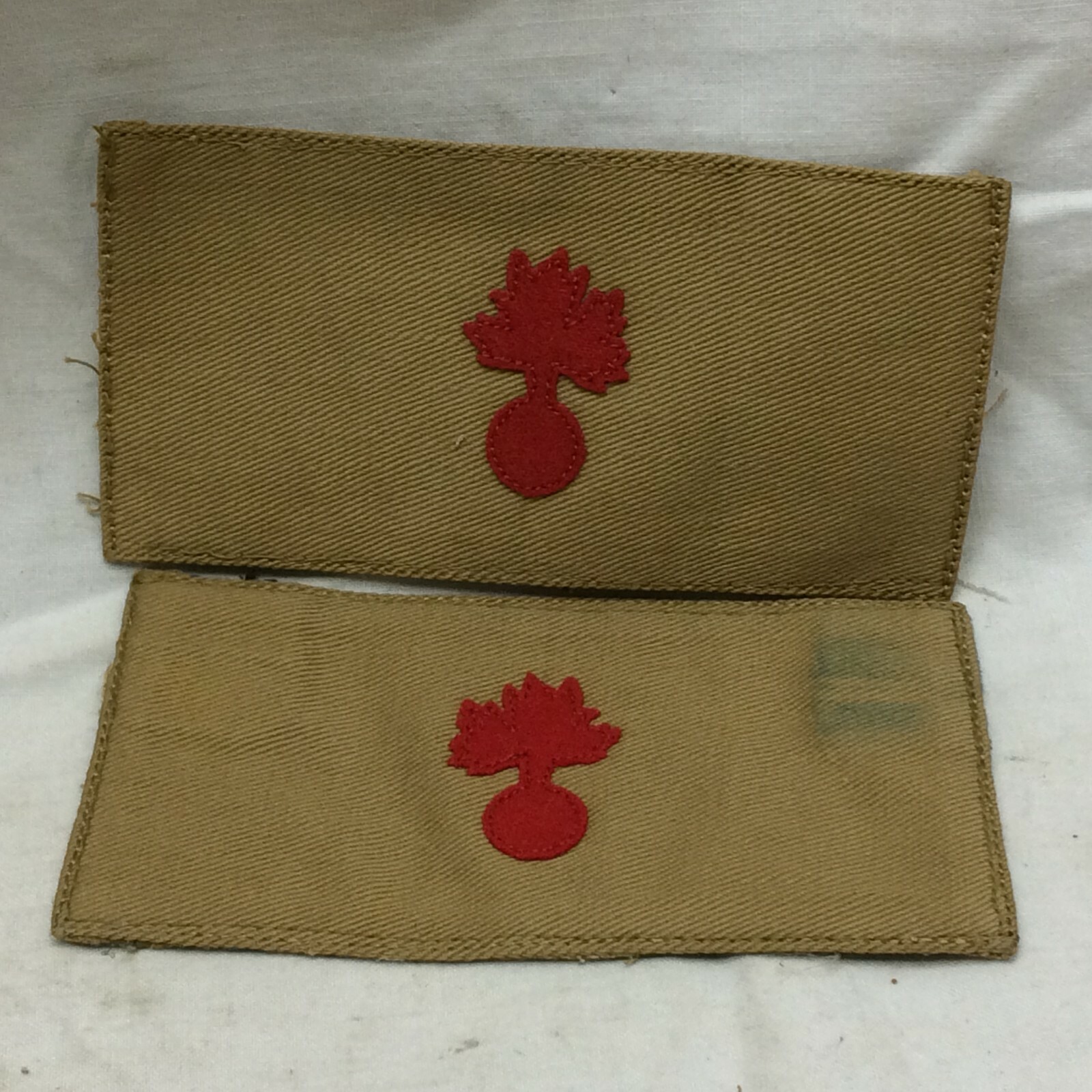 Vtg Military Patch lot (2) Army PFC Ordnance Corps Red Felt on Khaki ...