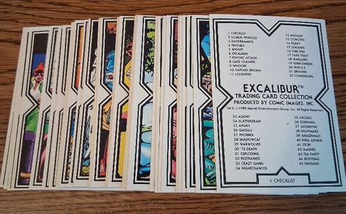 1989 Marvel Excalibur Trading Card Set 1-45 Complete Ex+/Nm Condition ...