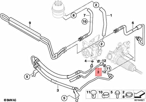 Genuine BMW E83N SUV Expansion Power Steering Hose OEM 32413450593 | eBay