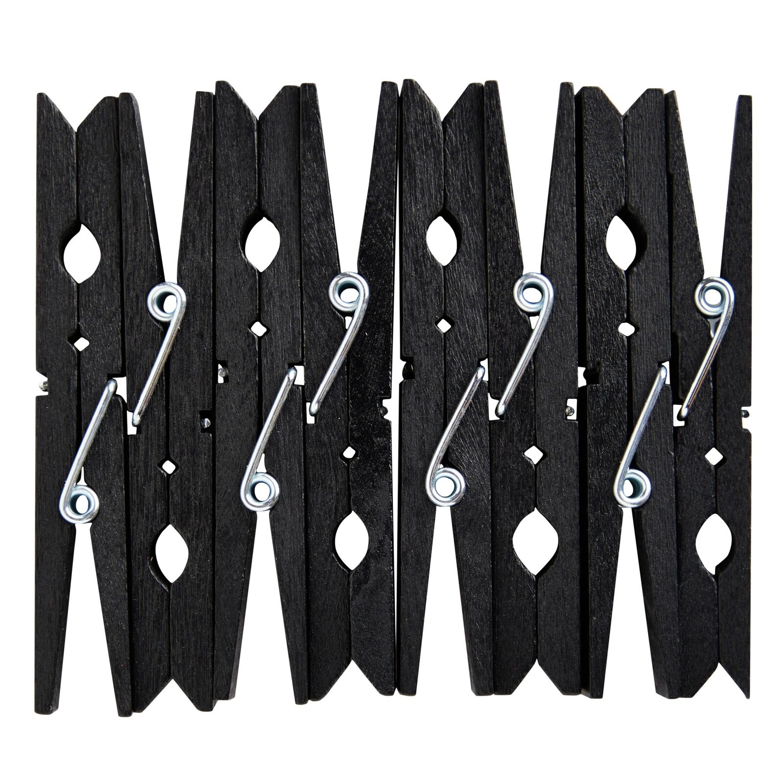 100 Pack Large Wooden Black Clothespins for Crafts, Hanging Laundry ...