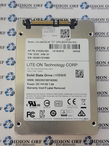 LITEON 256GB 2.5" SATA SSD LCH-256V2S-HP, Grade A+, SKU 18479 | eBay