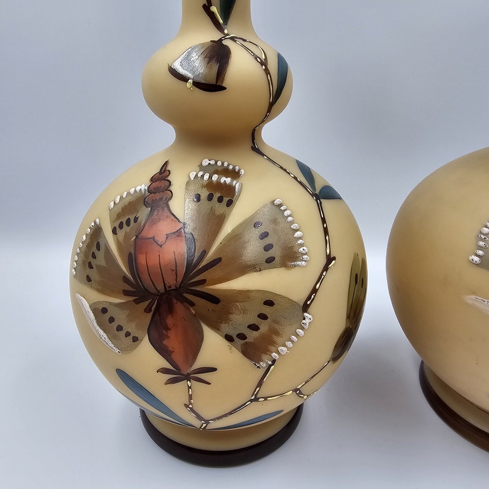 Vintage 1930s Durand Kimball Glass Fireglow Mantel Vases Set Of 2 ...