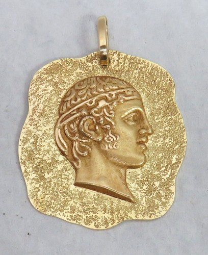 OUTSTANDING VINTAGE GRECIAN 18K YELLOW GOLD APOLLO PENDANT GREEK | eBay