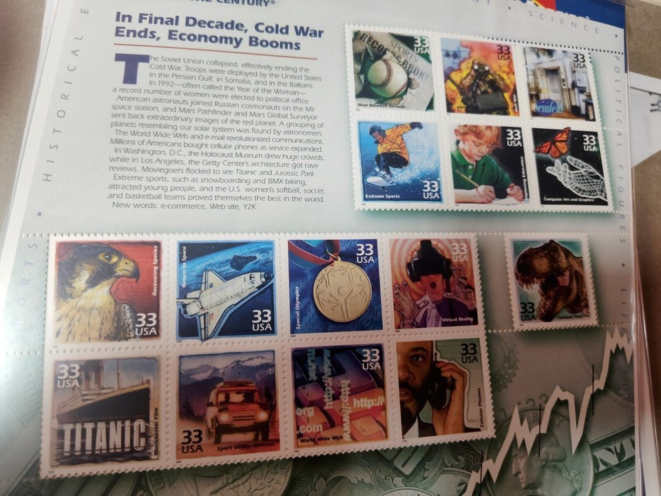 Celebrate the Century 1990's Sheet of Fifteen 33 Cent Postage Stamps ...