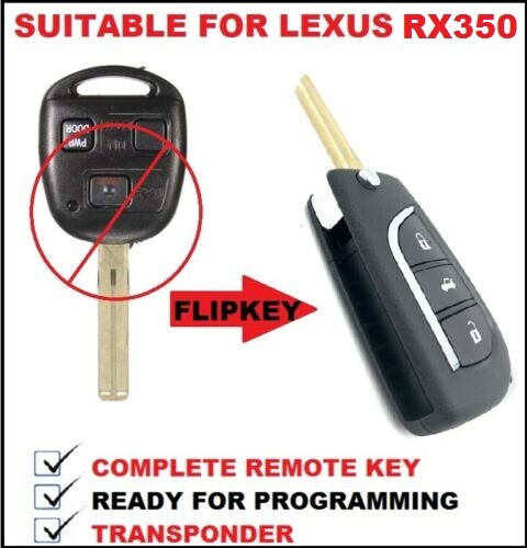 Transponder Remote Car Key FlipKey Fob Suitable for Lexus RX350 Toy48 ...