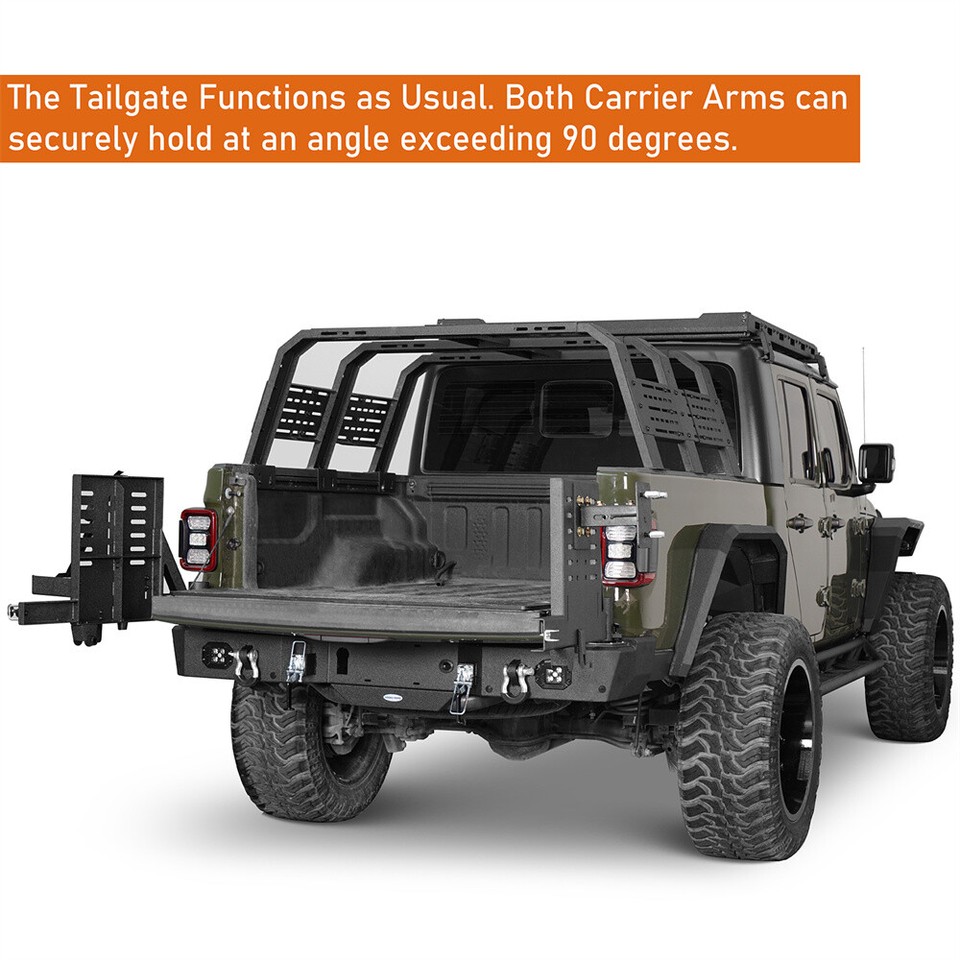Offroad Steel Rear Back Bumper w/ Tire Carrier Fit 2020-2025 Jeep ...