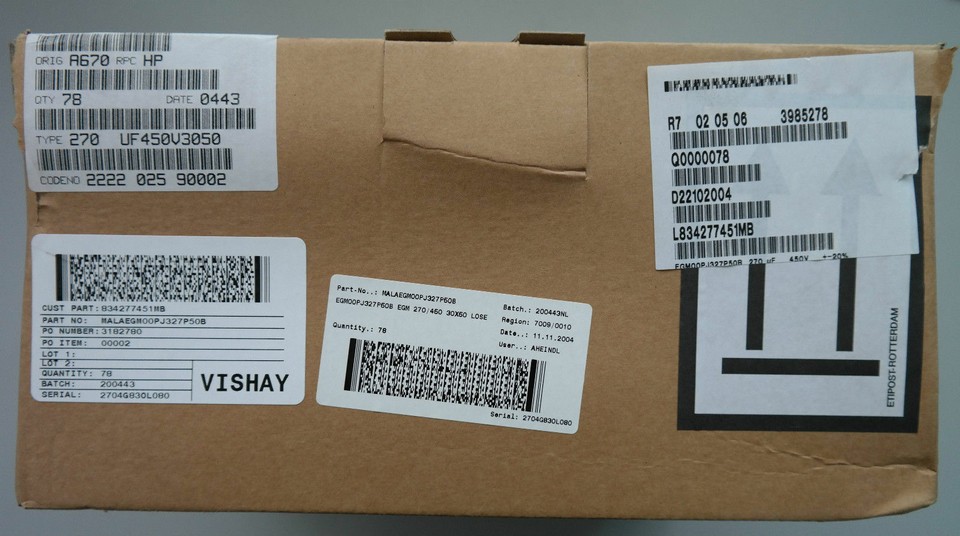 Vishay Furniture Axial Capacitor 270uF 450V 78 Pieces | eBay Australia