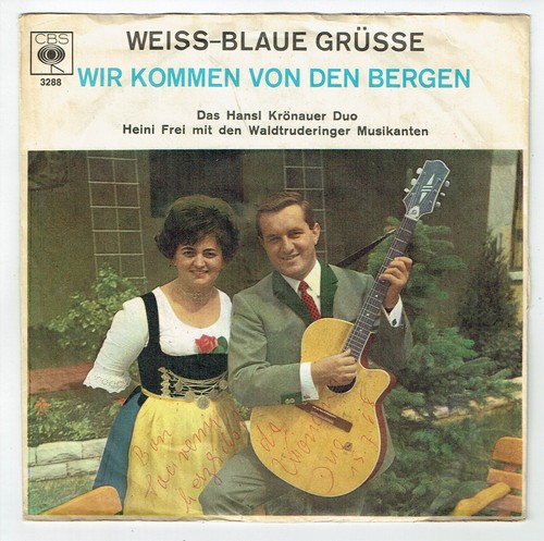 Das Hansl Krönauer Duo Guitar Vinyl 45 RPM 7 " Weiss-Blaue Grüße -cbs ...