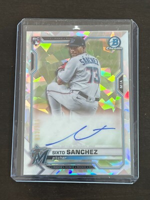 2021 Bowman Chrome Sixto Sanchez Atomic Refractor Rookie Auto RC /100 ...