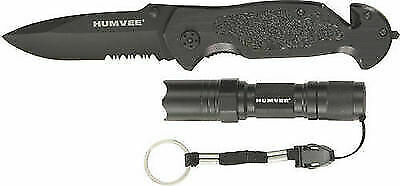 Humvee Emergency Rescue Survival Knife & Light Combo Kit Black Ship for ...