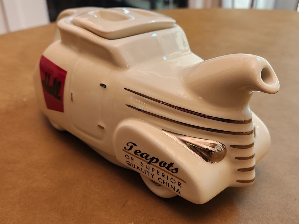 HALL CHINA AUTOMOBILE CAR TEAPOT LIMITED ED With ADVERTISING | eBay