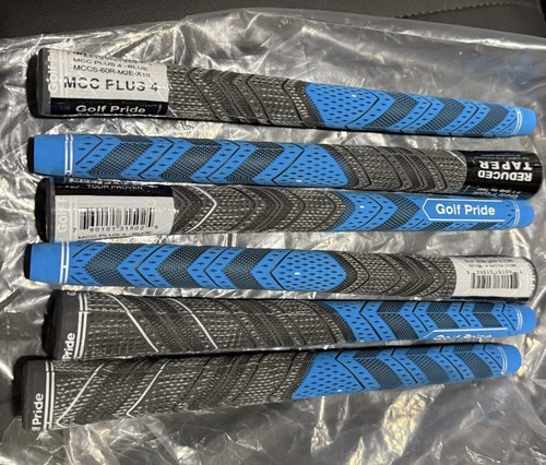 Set of 6 Golf Pride MCC Plus 4 MIDSIZE Grips Blue and Black | eBay