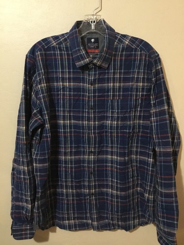 NETPLAY HERITAGE Mens Sz Large 42 Slub Cotton Button Down Long Sleeve ...