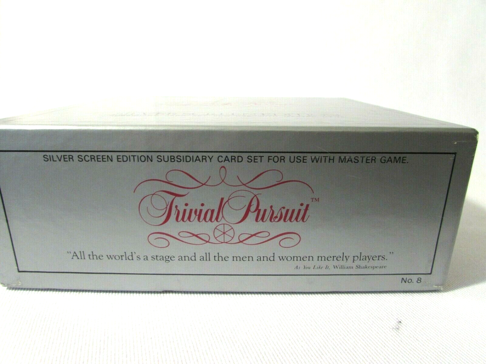Vintage Trivial Pursuit Silver Screen Edition No 8 Subsidiary Card Set ...