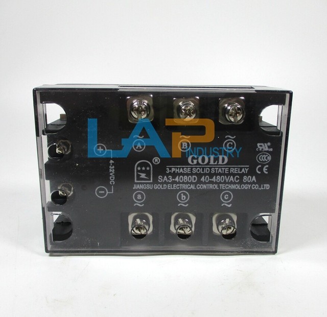 Gold SA3-4080D AC Solid State Relay 3-phase 80A 3-32VDC for sale online ...