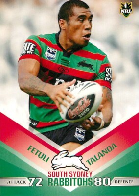 2010 SOUTH SYDNEY RABBITOHS NRL Card FETULI TALANOA Daily Telegraph ...