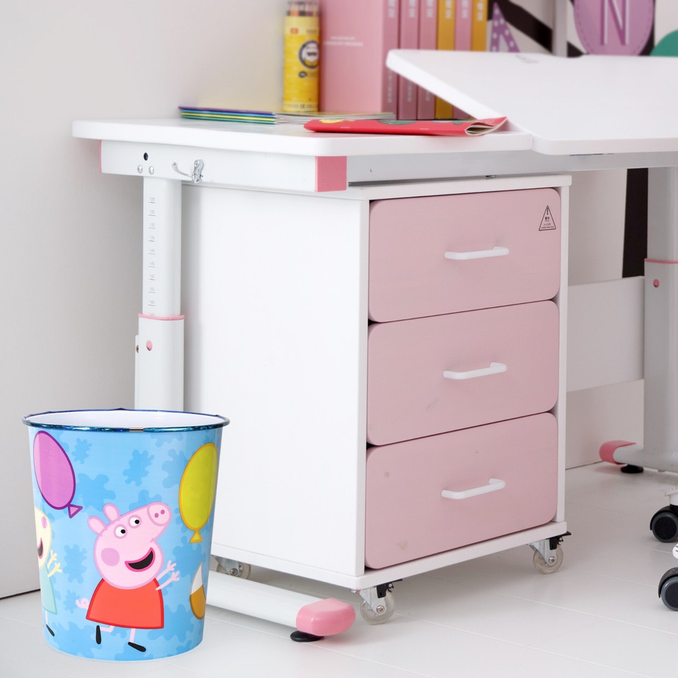 Peppa Pig Kids Waste Bucket Paper Bin Basket for Bedroom Desk Dustbin ...