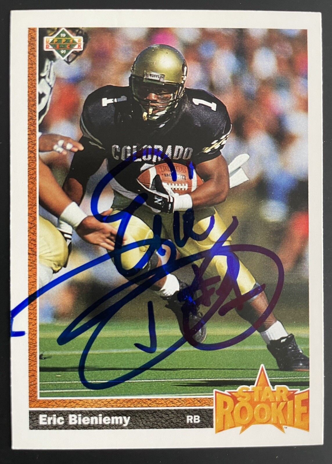 1991 Upper Deck Signed #2 Eric Bieniemy CO Buffaloes RC Star ...