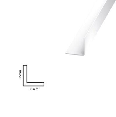 Rigid Angle Cover Trim - 25mm x 25mm UPVC White Plastic 90 Degree ...
