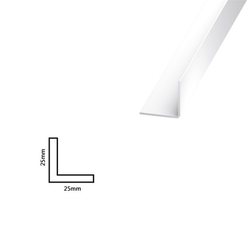 Rigid Angle Cover Trim - 25mm x 25mm UPVC White Plastic 90 Degree ...