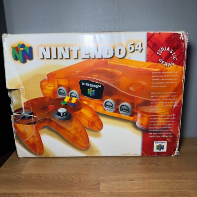 Nintendo 64 N64 Funtastic Fire Orange Console With Box Tested NUS-001 ...
