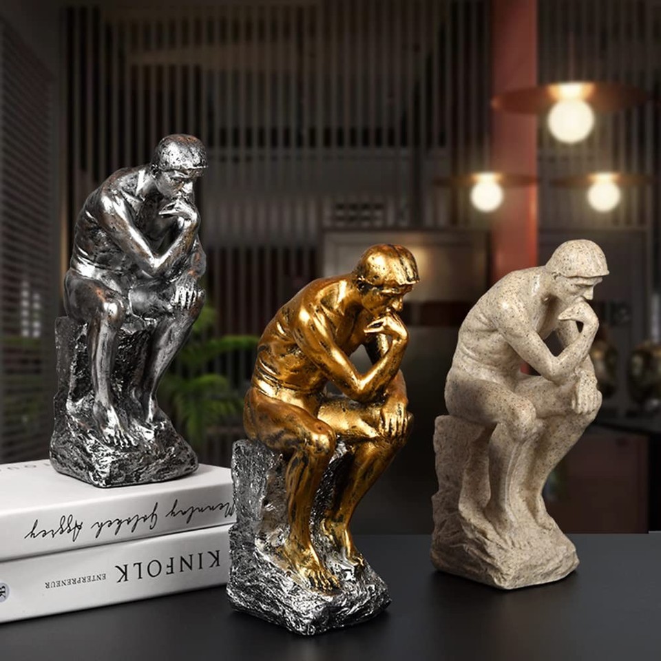 10 Inch Resin The Thinker Statue Thinking Man Sculptures Collectible ...