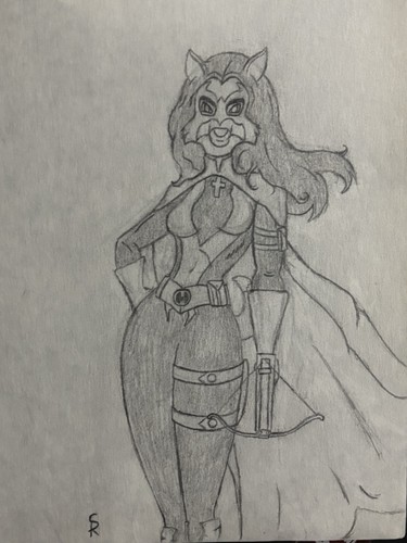 Fox Lady Huntress Birds Of Prey Batman Cosplay Drawing (~9x12 in) | eBay UK
