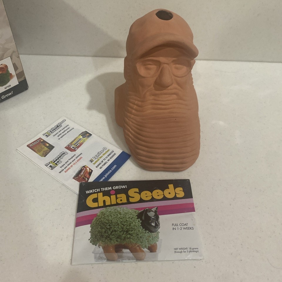 Duck Dynasty Uncle Si Chia Pet Handmade Decorative Planter Beard Plant ...