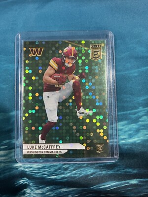 Donruss Elite Football 2024 Luke McCaffrey Green Disco ROOKIE CARD #188 ...