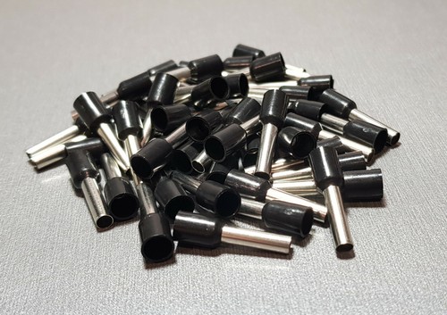 25/50/100Pcs E4012 12AWG 4.0mm² BLACK Insulated Ferrule Bootlace ...