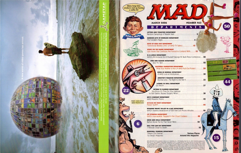 2006 (March) Mad Magazine #463, iPod Toons, Barbie Movie Tie-Ins ~ Ex ...