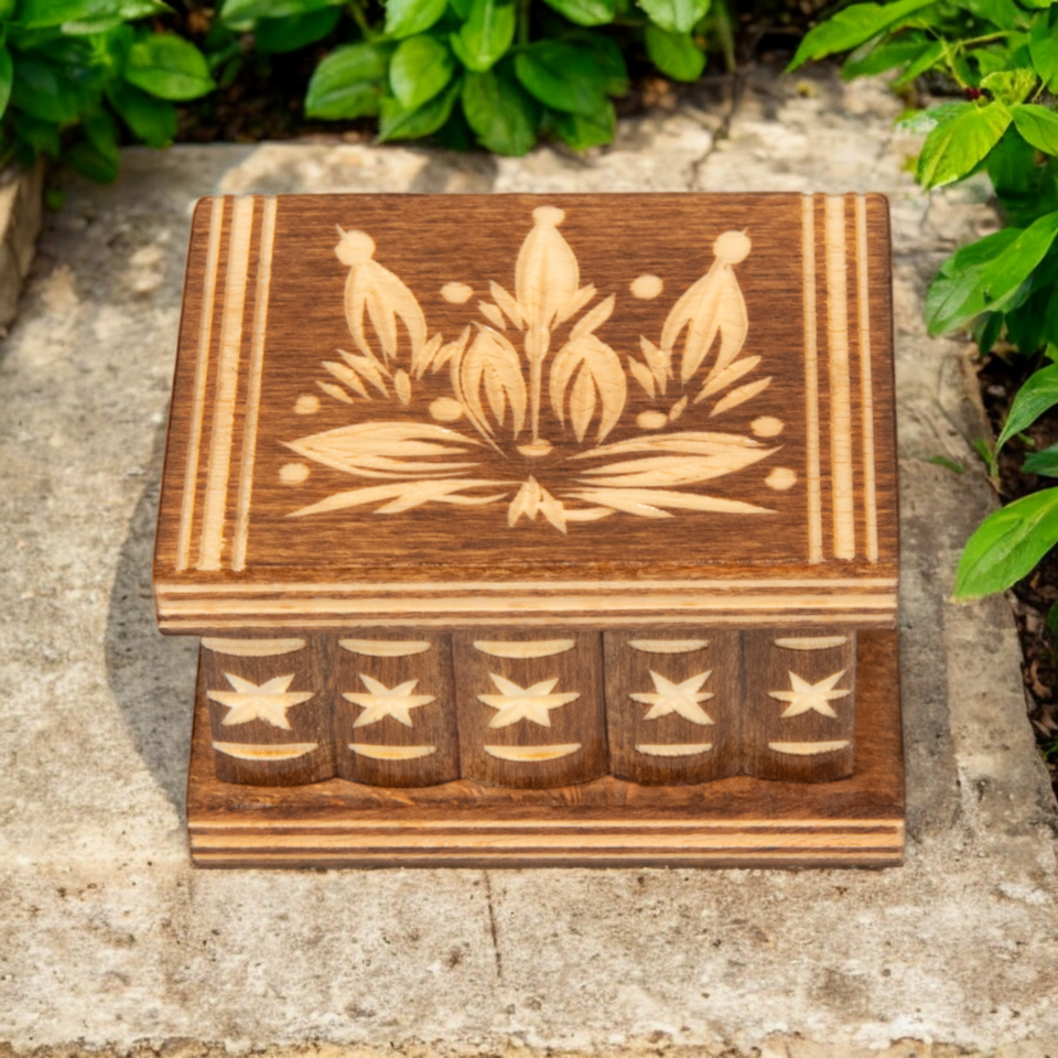 Ring Box, Puzzle Box, Small Wooden Box, Secret Box, Treasure Chest ...