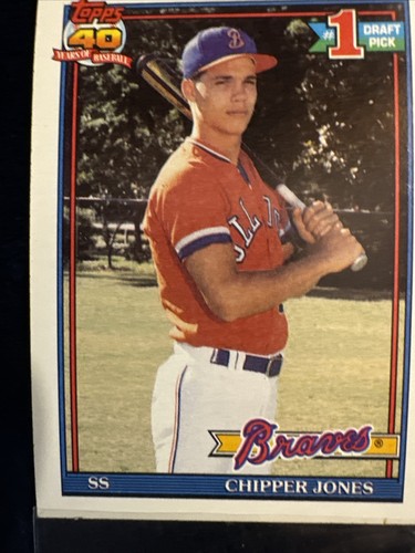 1991 Topps - #333 Chipper Jones Rookie Card #1 Draft Pick Atlanta ...