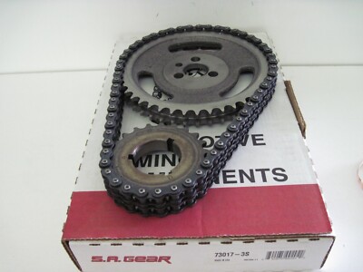 S.A. GEAR 73017-3S .200 Double Roller Timing Chain Set SB Chevy 350 400 ...