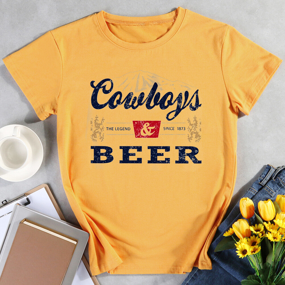 Cowboys and Beer graphic T-Shirt Tee | eBay