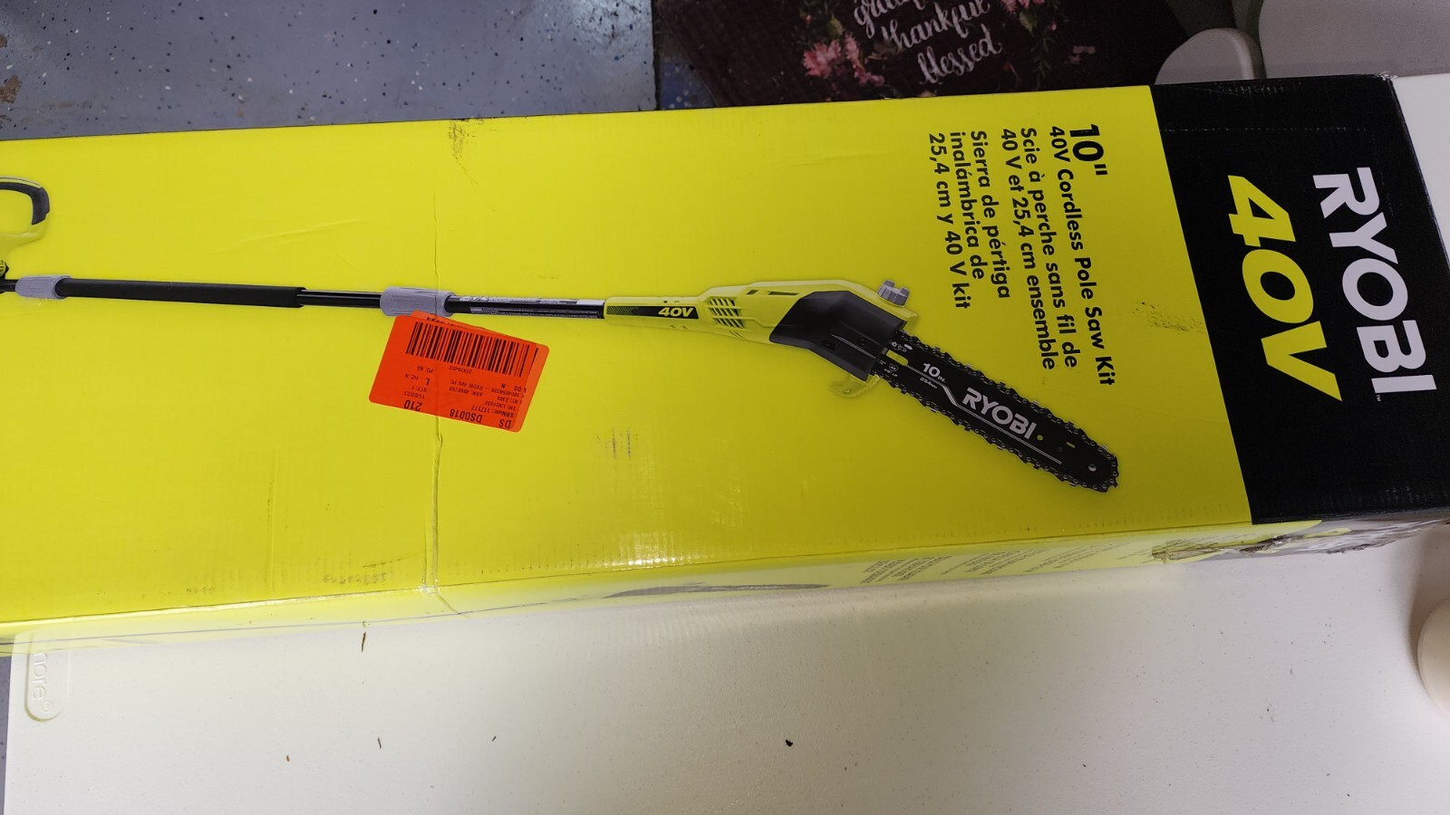 Ryobi 40V 10 inch Pole Saw with 2 Ah Battery & Charger RY40560 ...