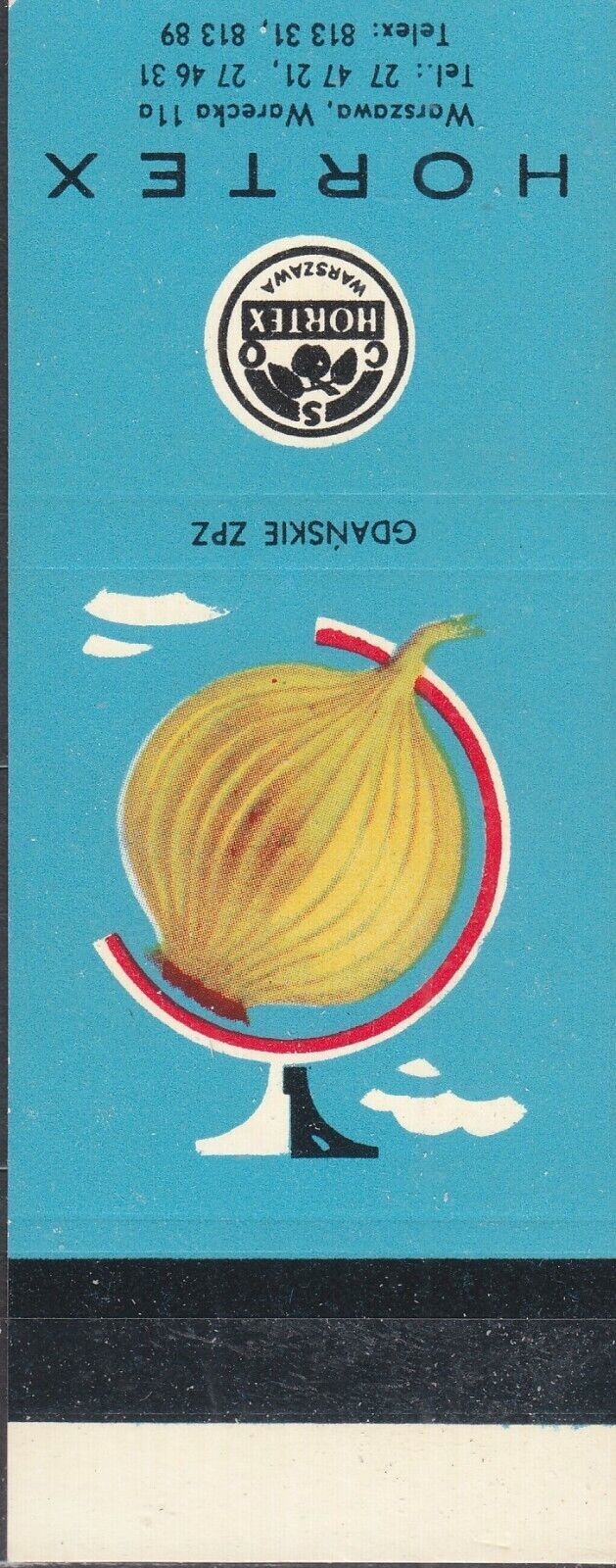 POLAND 1966 Matchbook Cover - Cat.K # 022a. HORTEX Warsaw Warecka 11a ...
