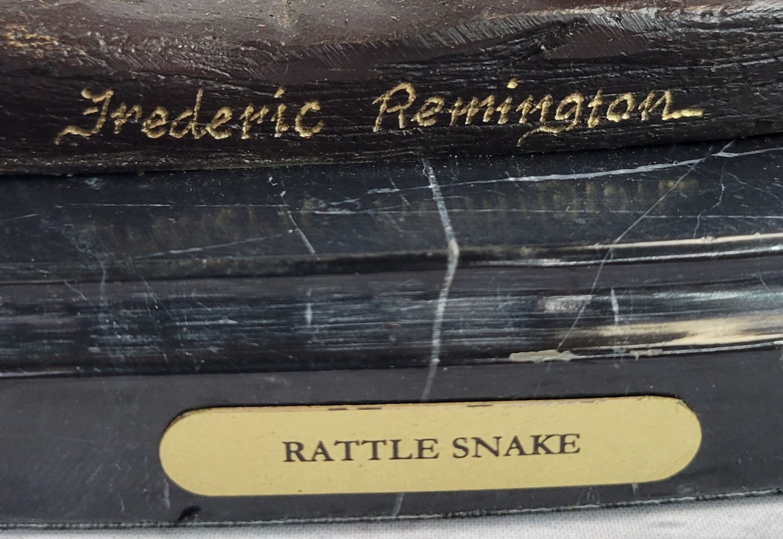 Frederic Remington The Rattlesnake Bronze Statue Lost Wax Marble Base ...